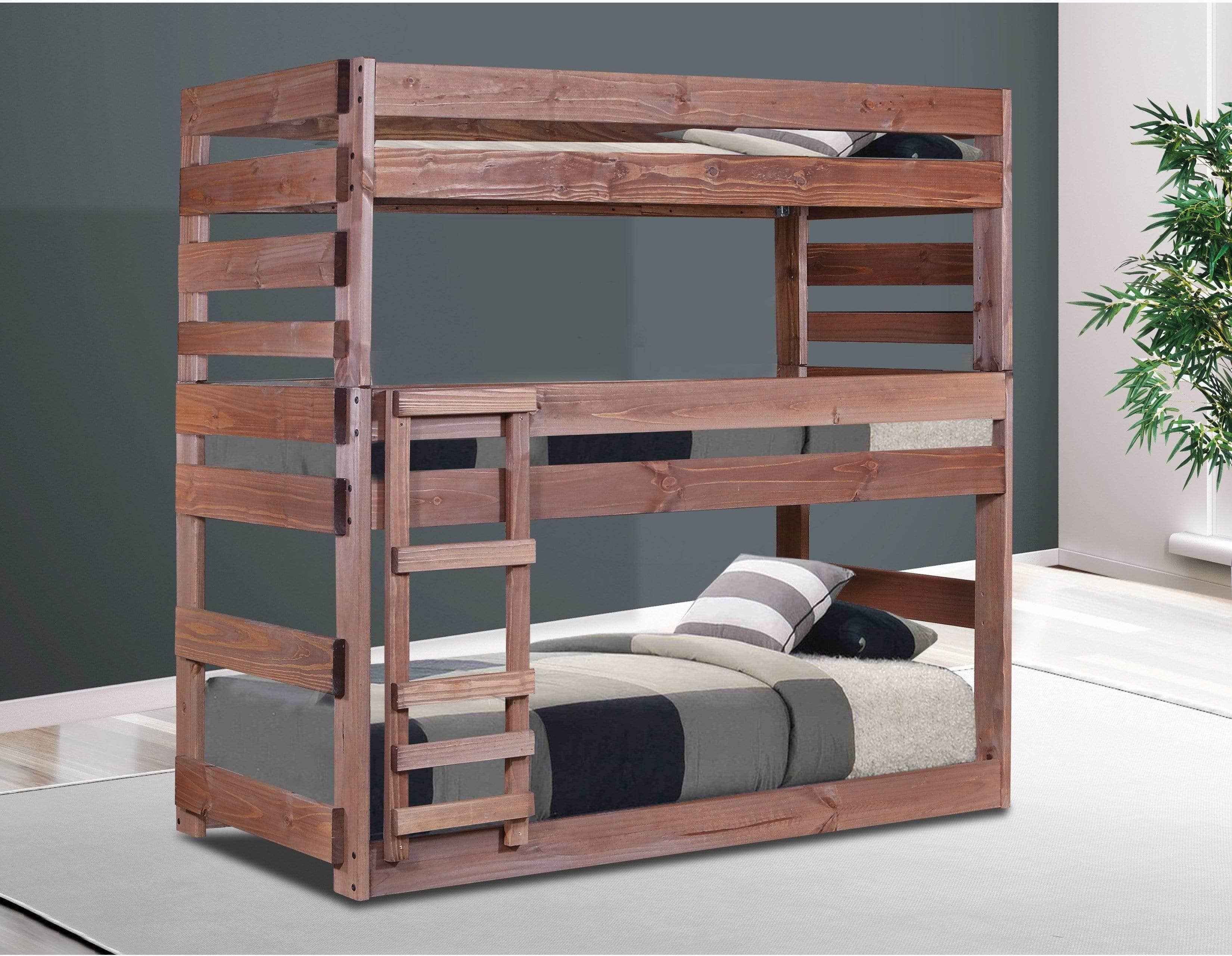 Pine Crafter Furniture Twin Triple Bunk Bed Rustic Furniture Marketplace