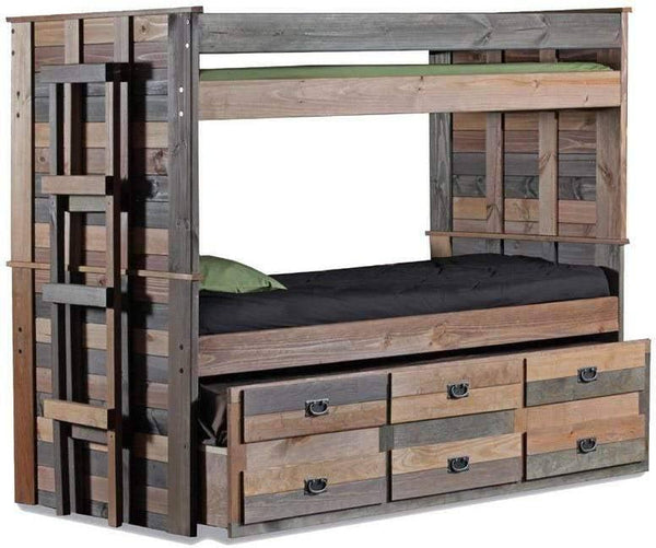 Pine Crafter Furniture Twin Over Twin Bunk Bed With Trundle Rustic