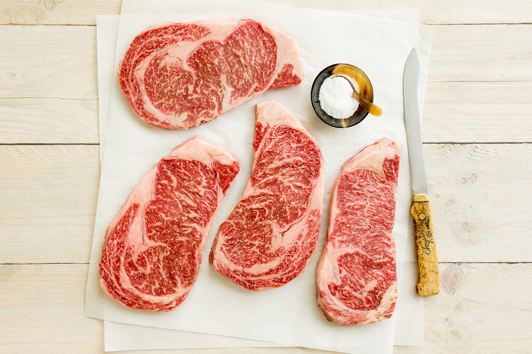 Wagyu Ribeye Steaks Set Of 4 16oz Lone Mountain Wagyu Lone