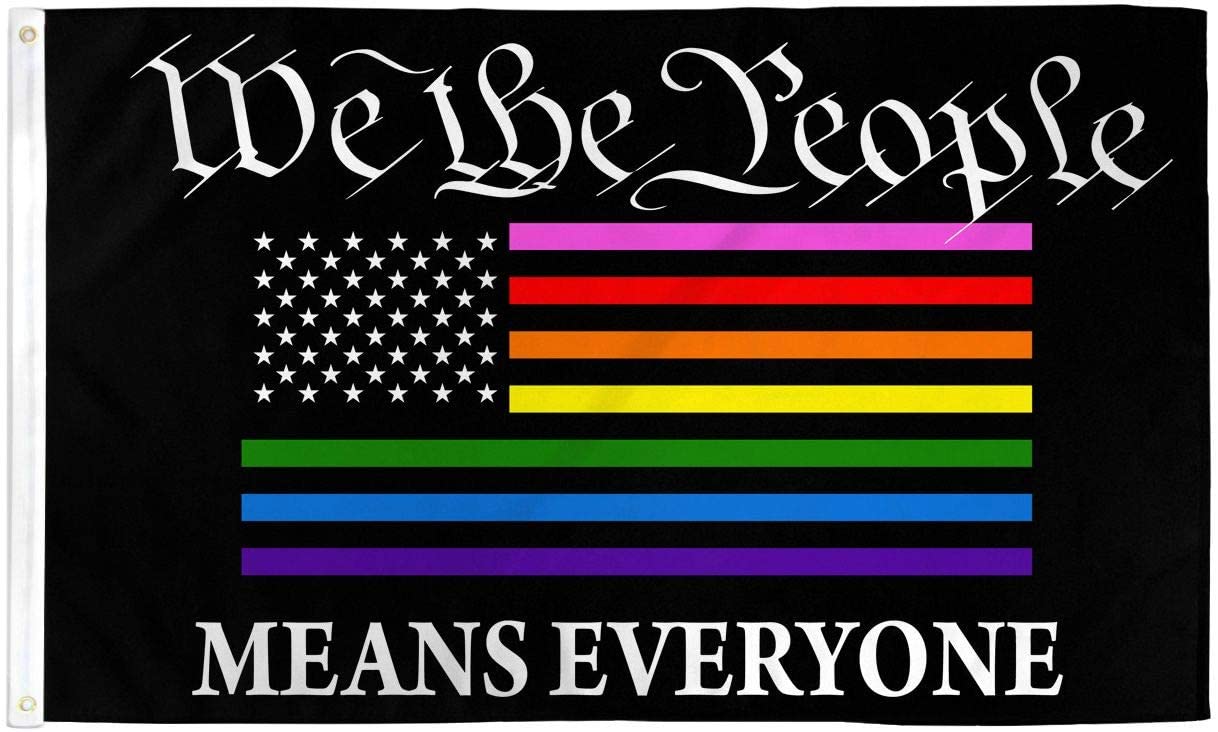 We The People Means Everyone Rainbow Flag 3x5 Flag Rough Tex® 100d