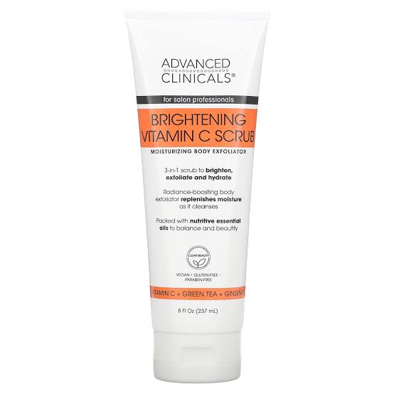 Advanced Clinicals Brightening Vitamin C Scrub 8 Fl Oz 237 Ml Skin