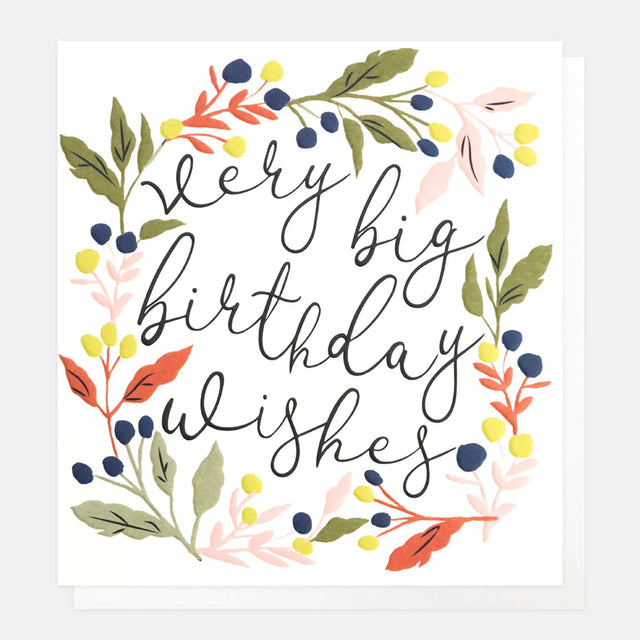 Very Big Birthday Wishes Card Caroline Gardner Daisy Chain T Company