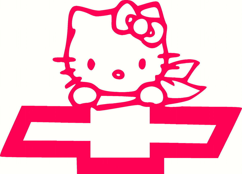 Chevy Hello Kitty Jdm Racing Die Cut Vinyl Sticker Decal Blasted R