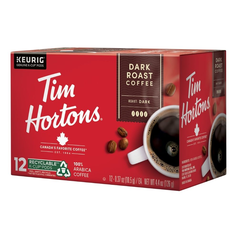 Tim Hortons Dark Roast Keurig K Cup Coffee Pods Box Of 12 K Cups