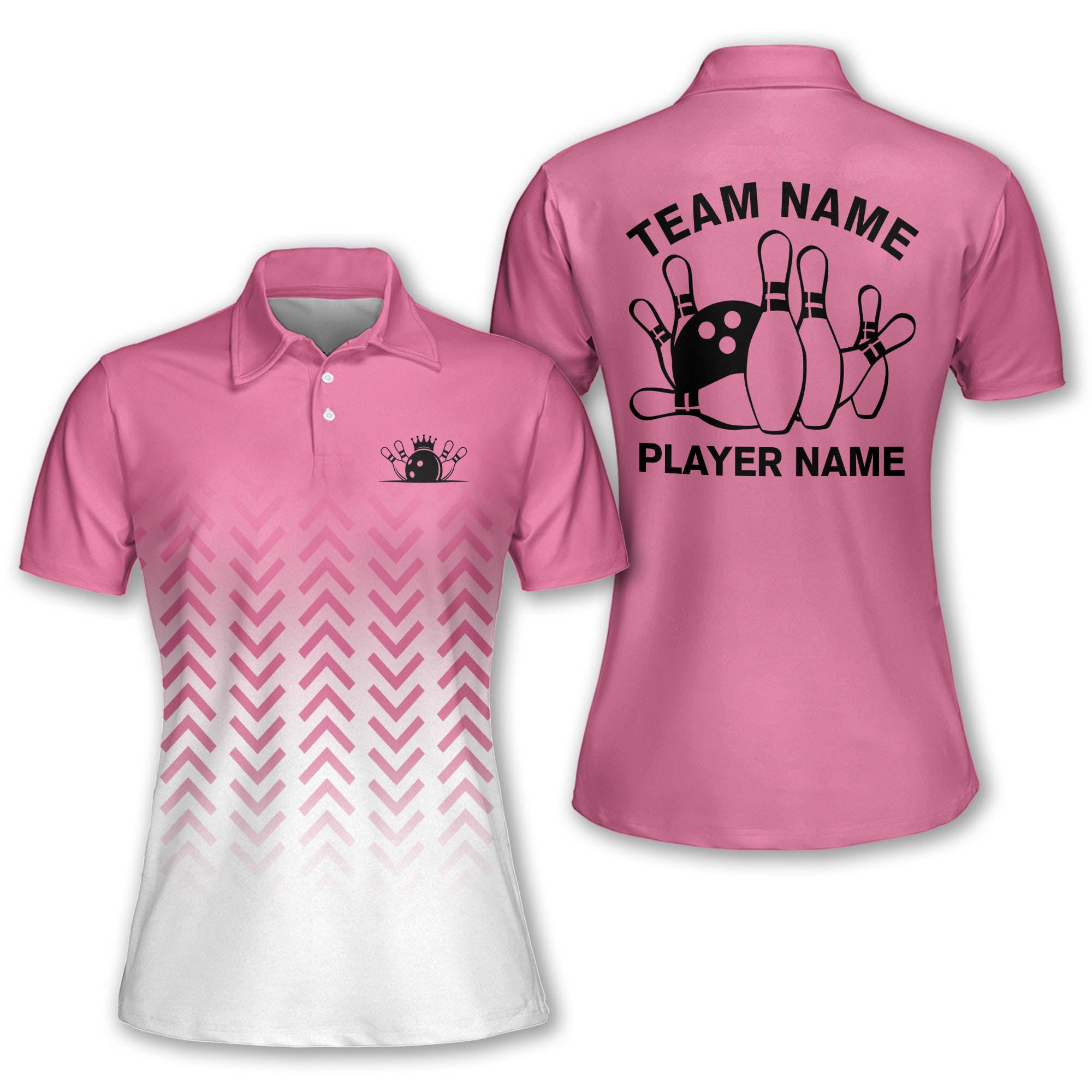 Personalized Pink Bowling Shirts For Women Custom Bowling Team Shirt