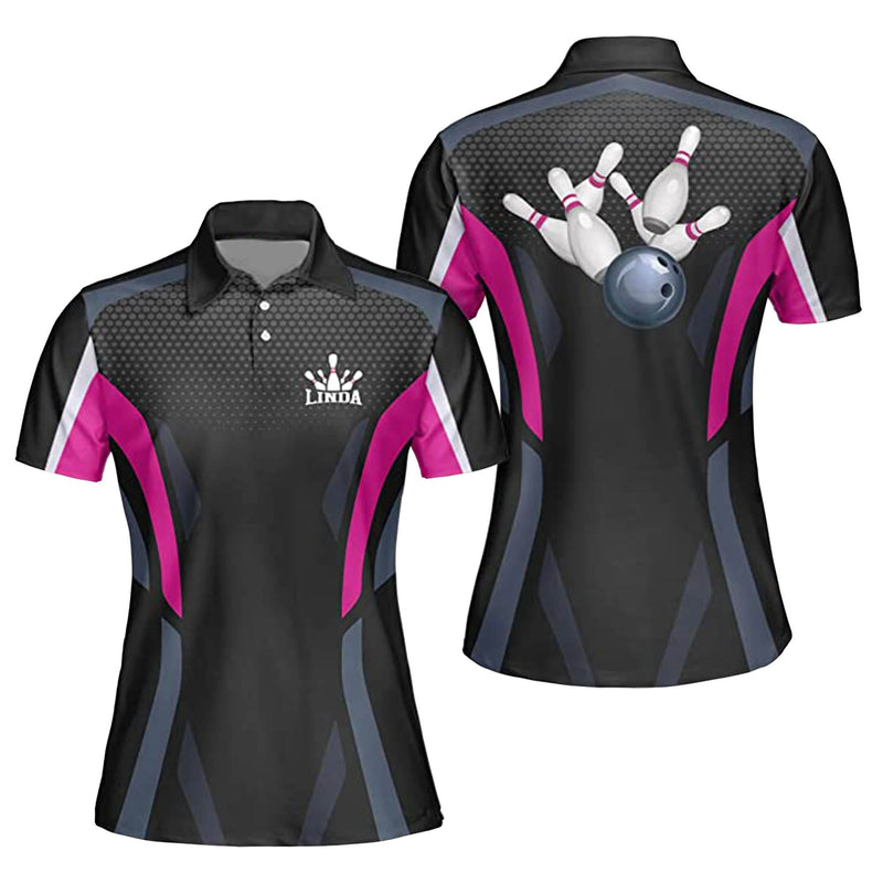 Personalized Pink Bowling Shirts For Women Custom Bowling Team Shirt