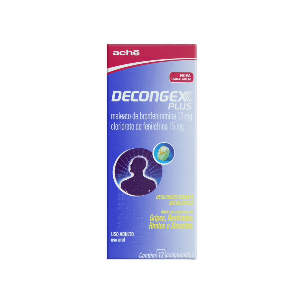 Decongex Plus 12mg 15mg 12 Comprimidos Brasil Eu Quero