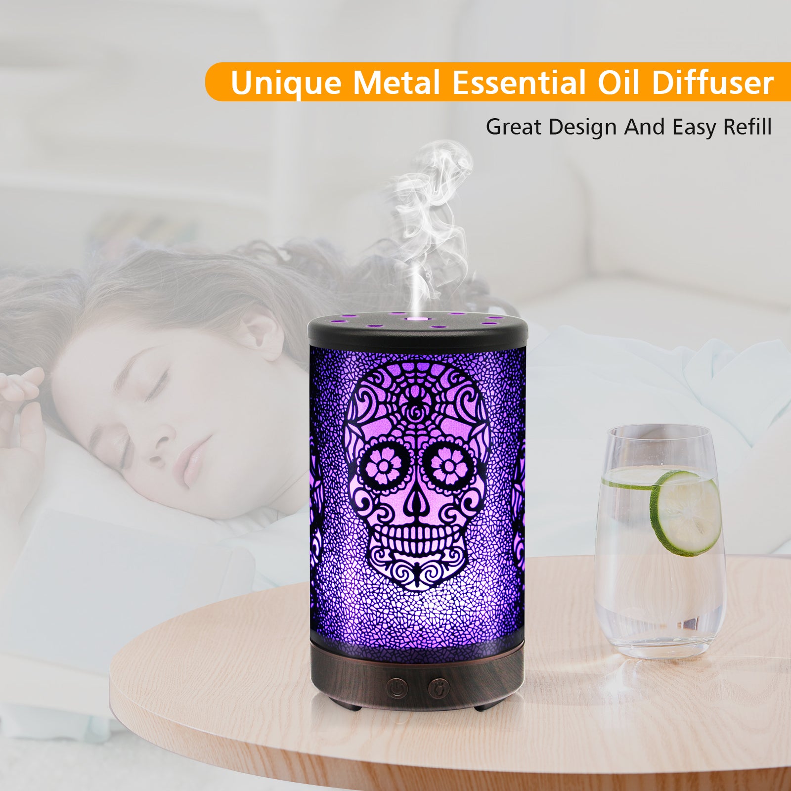 Metal Skull Essential Oil Diffuser Daroma™ Natural Wellness