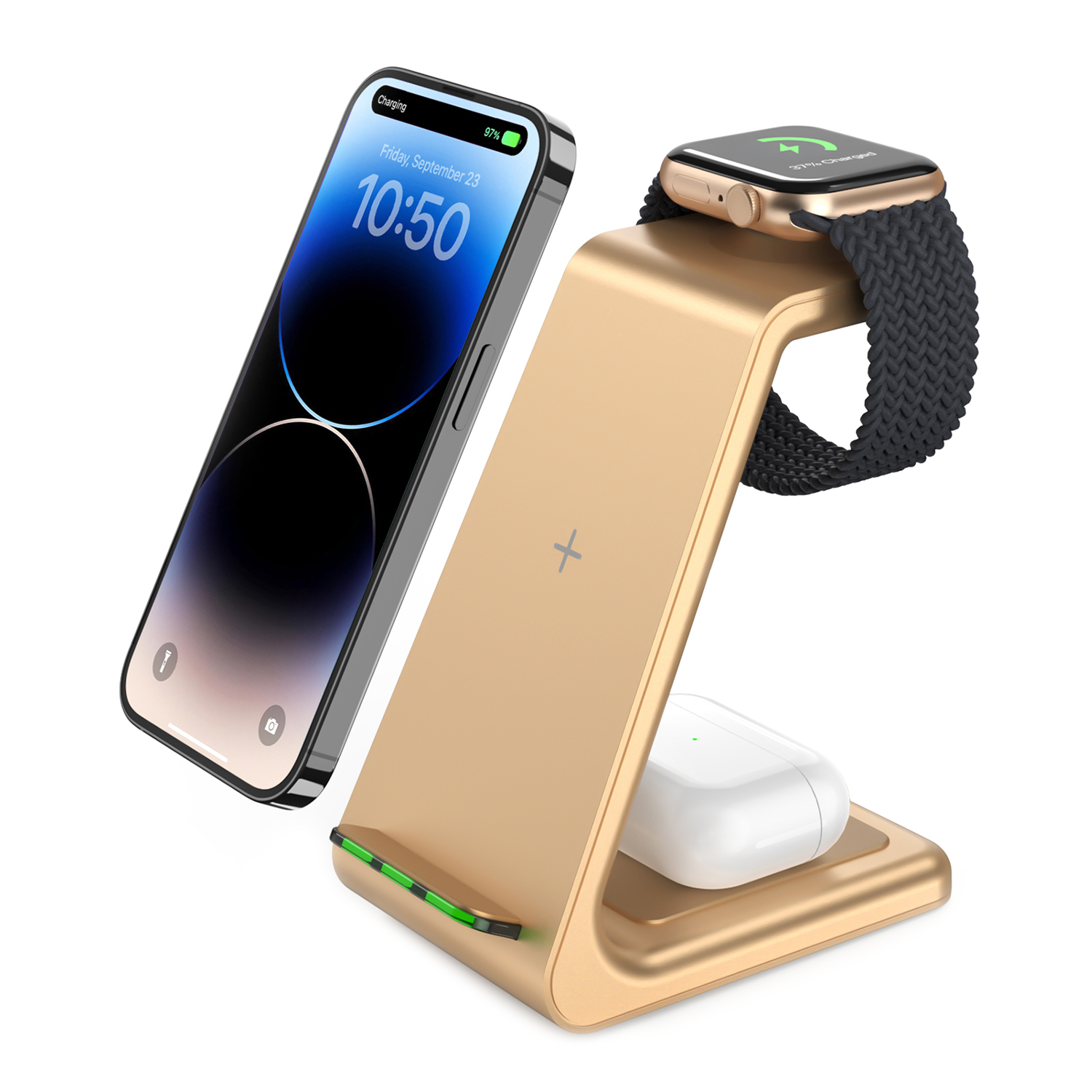 Geekera Wireless Charging Stand 3 In 1 Wireless Charger Dock Station