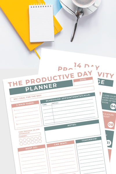 Daily Productivity Planner And Productivity Challenge Calendar