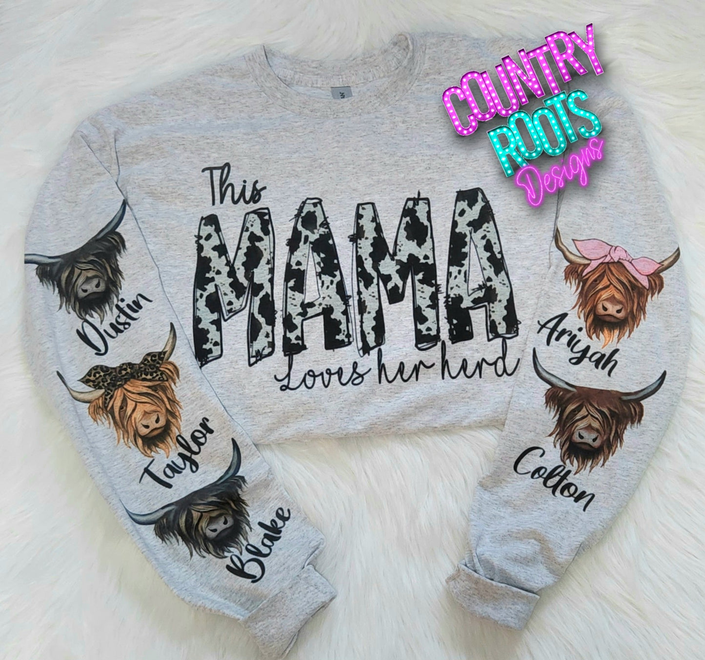 This Mama Loves Her Herd Personalized Country Roots Designs