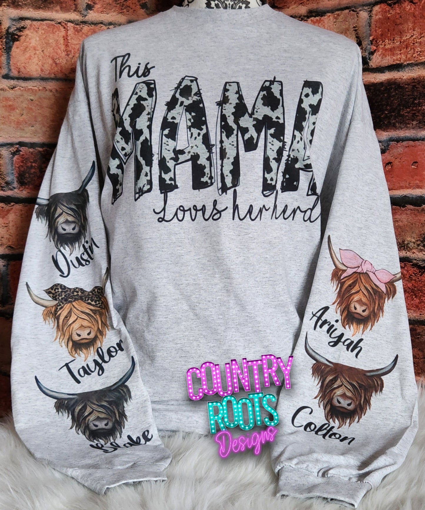 This Mama Loves Her Herd Personalized Country Roots Designs