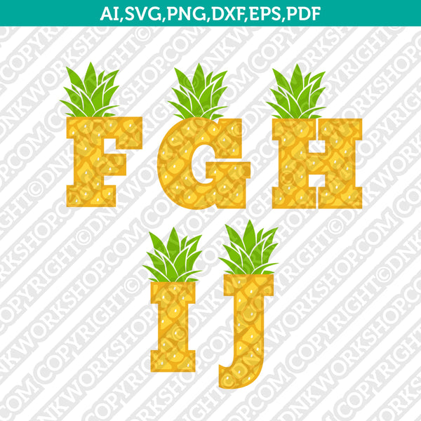 Pineapple Pattern Letter Font Alphabet Svg Vector Cricut Cut File