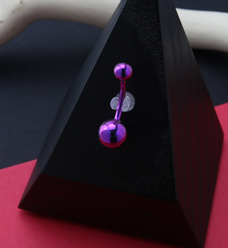 Purple Pvd Titanium Internally Threaded Belly Button Ring