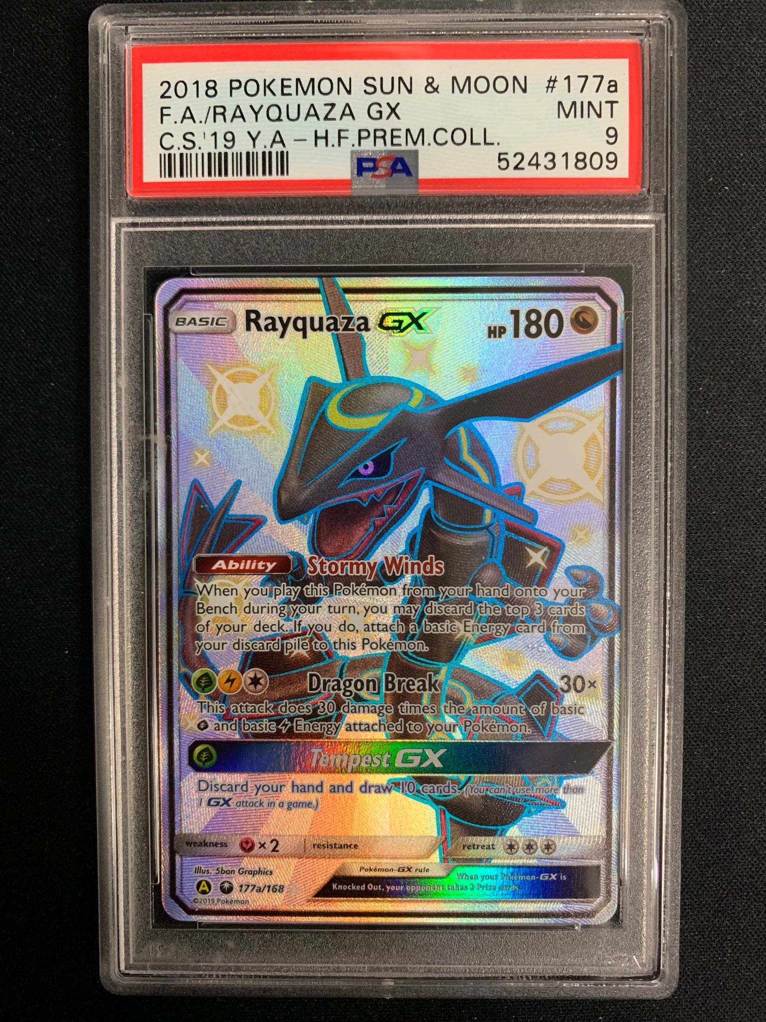 2018 Pokemon Sun And Moon Rayquaza Gx Full Art Premium Collection Promo