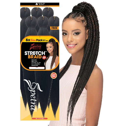 Spetra Spectra Ez Braid Pre Stretched Braiding Hair 25 Inch Pack Of 6