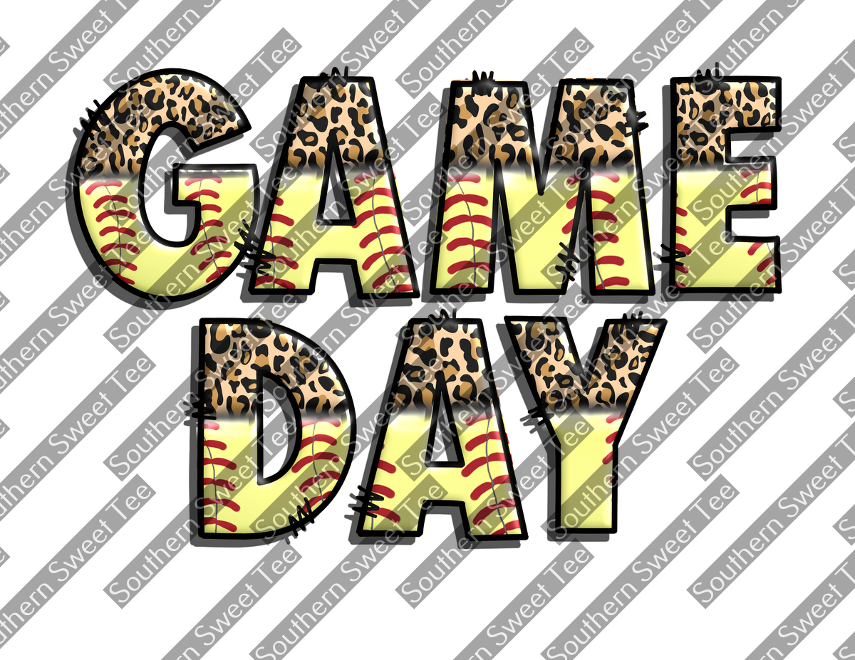 Game Day Softball And Leopard Font Bnb Outhern Sweet Tee