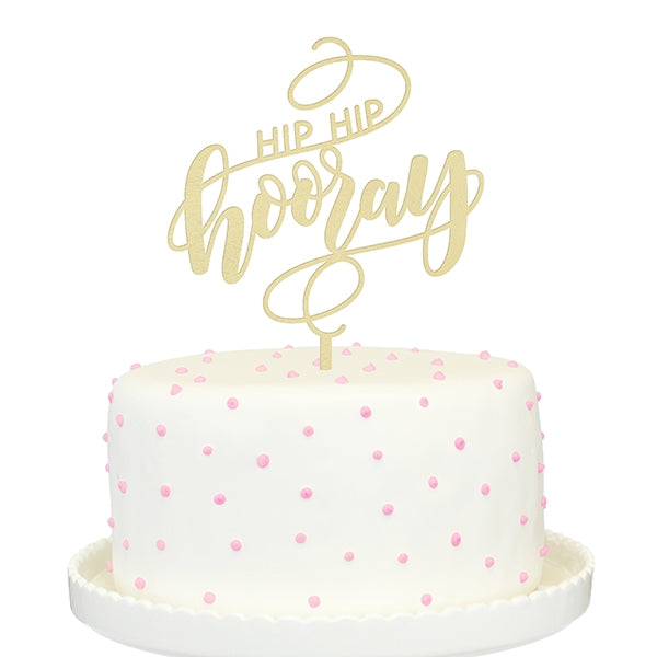 Gold Hip Hip Hooray Cake Topper Gatherings By Cp