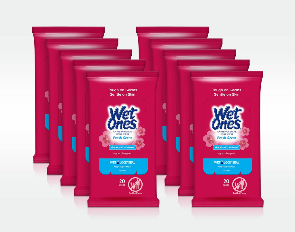 Wet Ones® Antibacterial Hand Wipes Travel Pack Fresh Scent Pack Wet