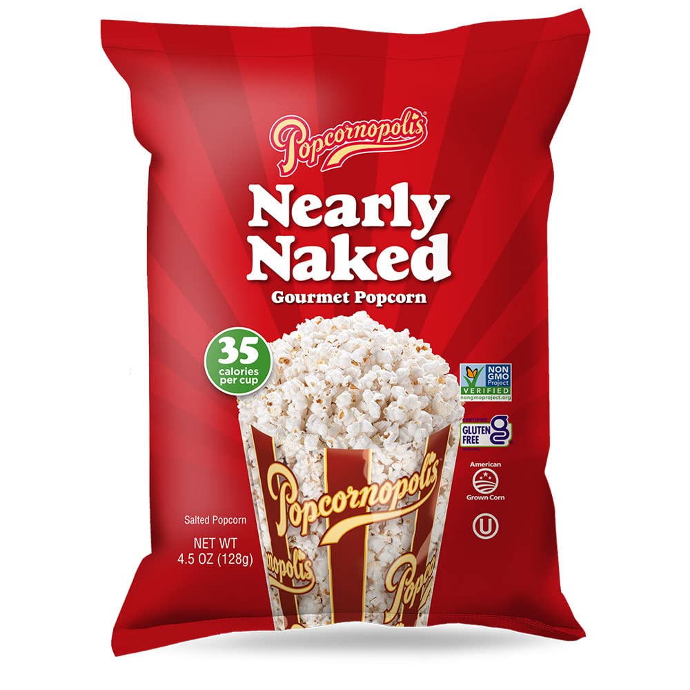 Popcornopolis Nearly Naked Gourmet Popcorn Popped Popcorn Snack Bags