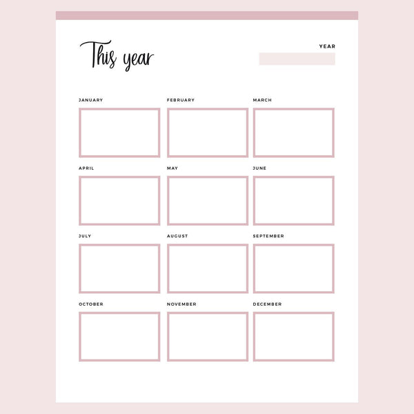 Printable Year At A Glance Page Plan Print Land