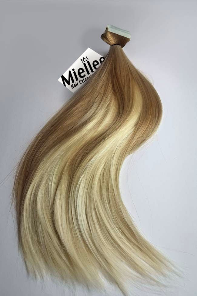 Medium Golden Blonde Balayage Silky Straight Remy Human Hair