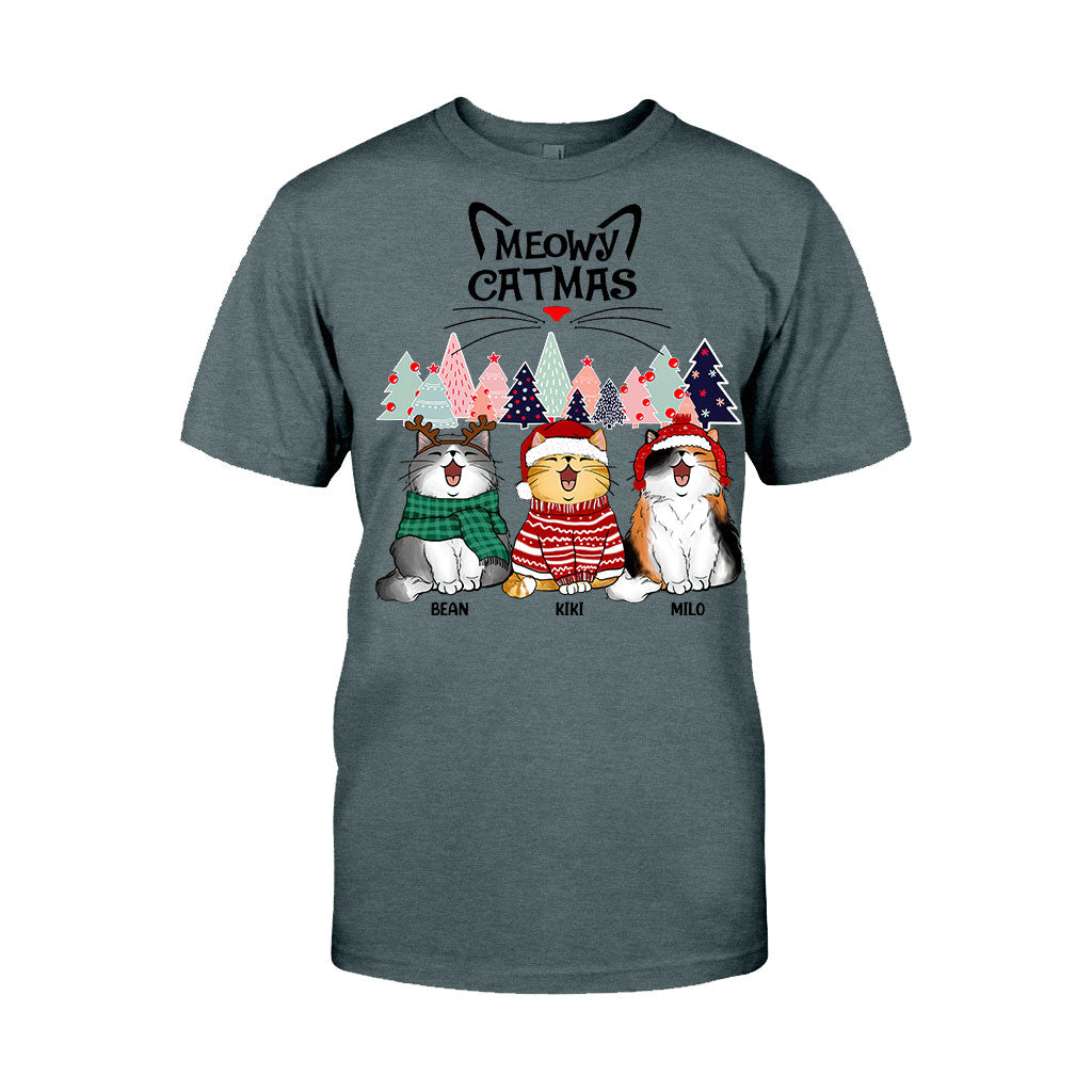 Meowy Catmas Personalized Cat T Shirt And Hoodie Silverybrand