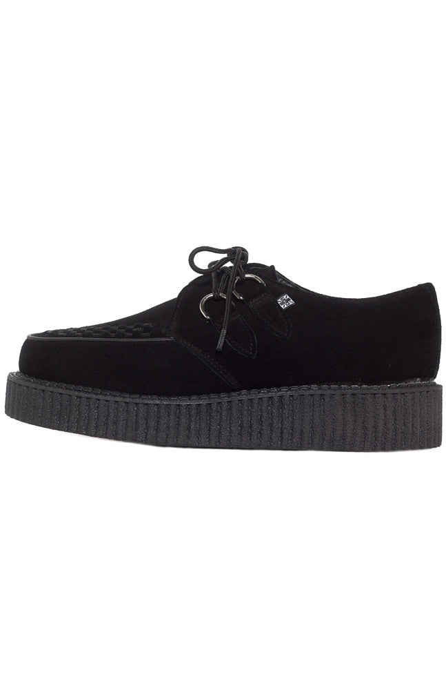 Tuk Black Suede Low Round Creeper