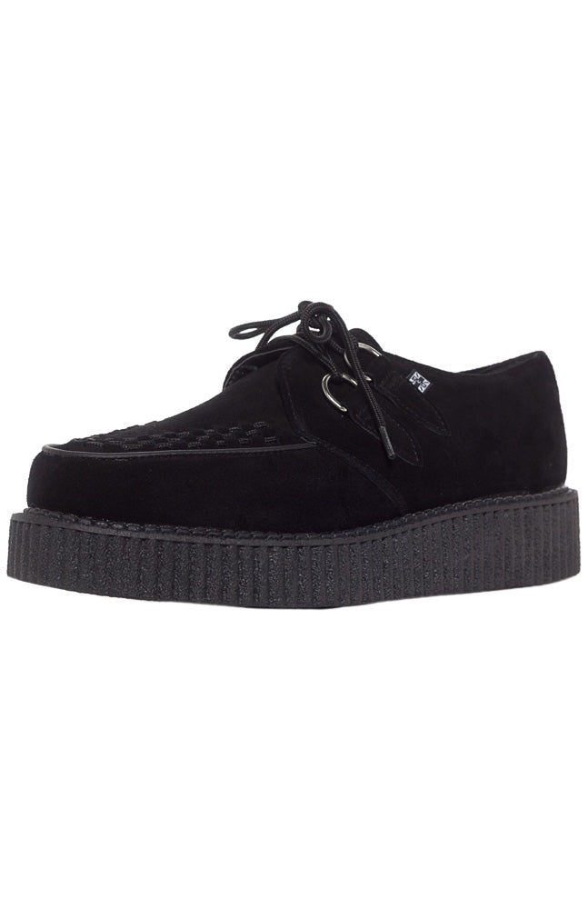 Tuk Black Suede Low Round Creeper