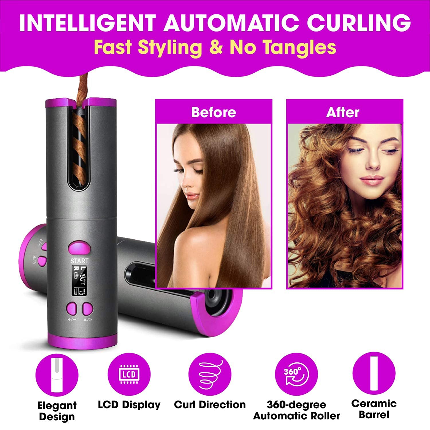 Cordless Automatic Hair Curler Lenoxx Electronics Australia