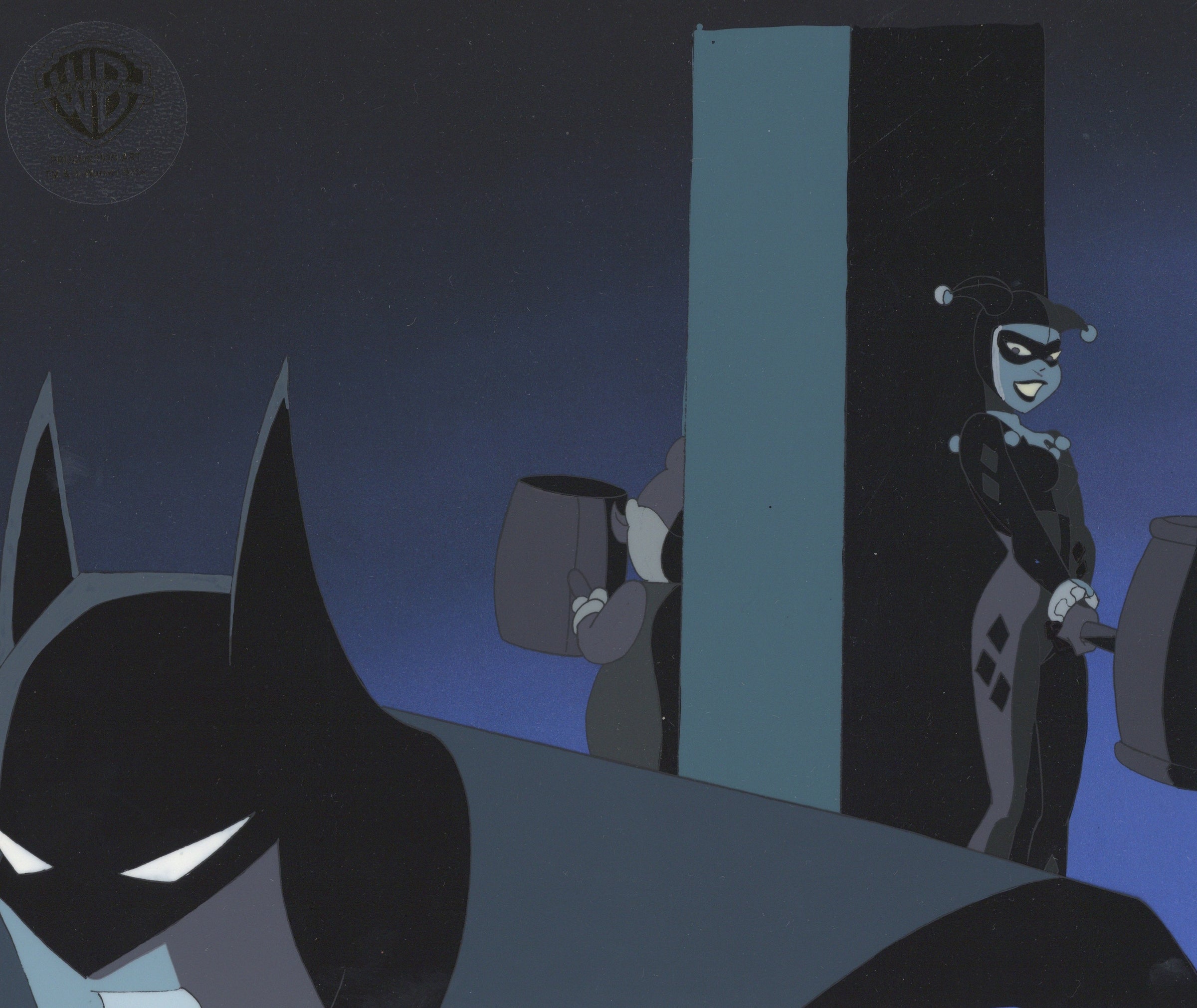 The New Batman Adventures Original Production Cel Batman And Harley Q