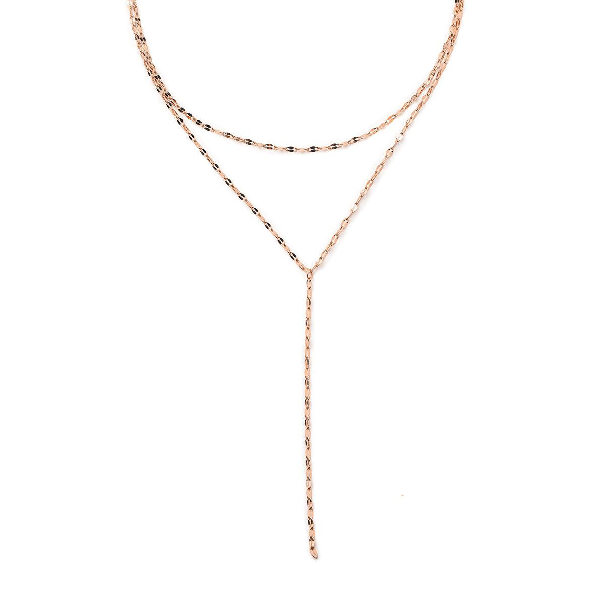 Filigrane Y Kette Im Rolokette Design In Rosegold Hey Happiness