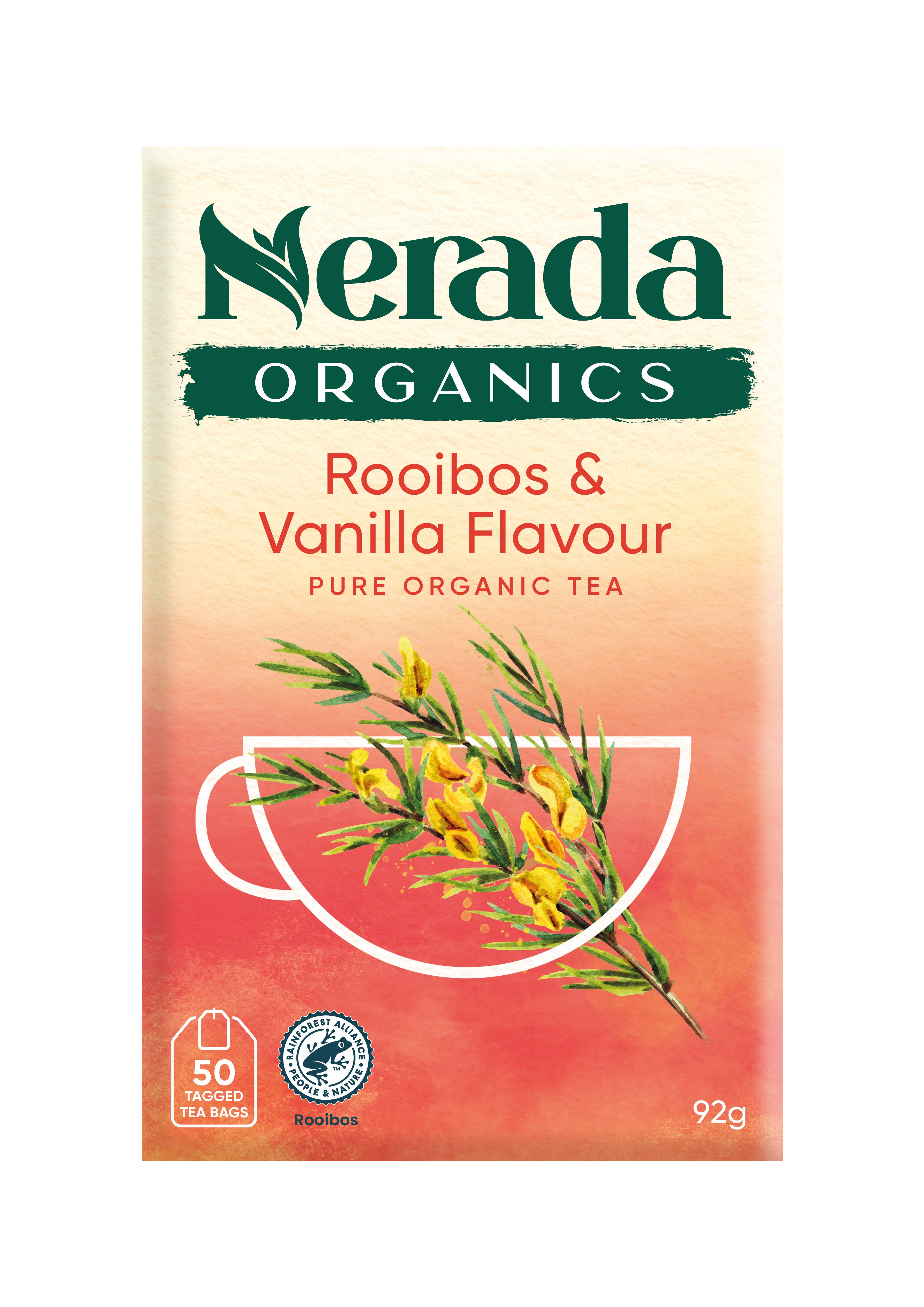 Rooibos And Vanilla 40 Tea Cup Bags Nerada Tea