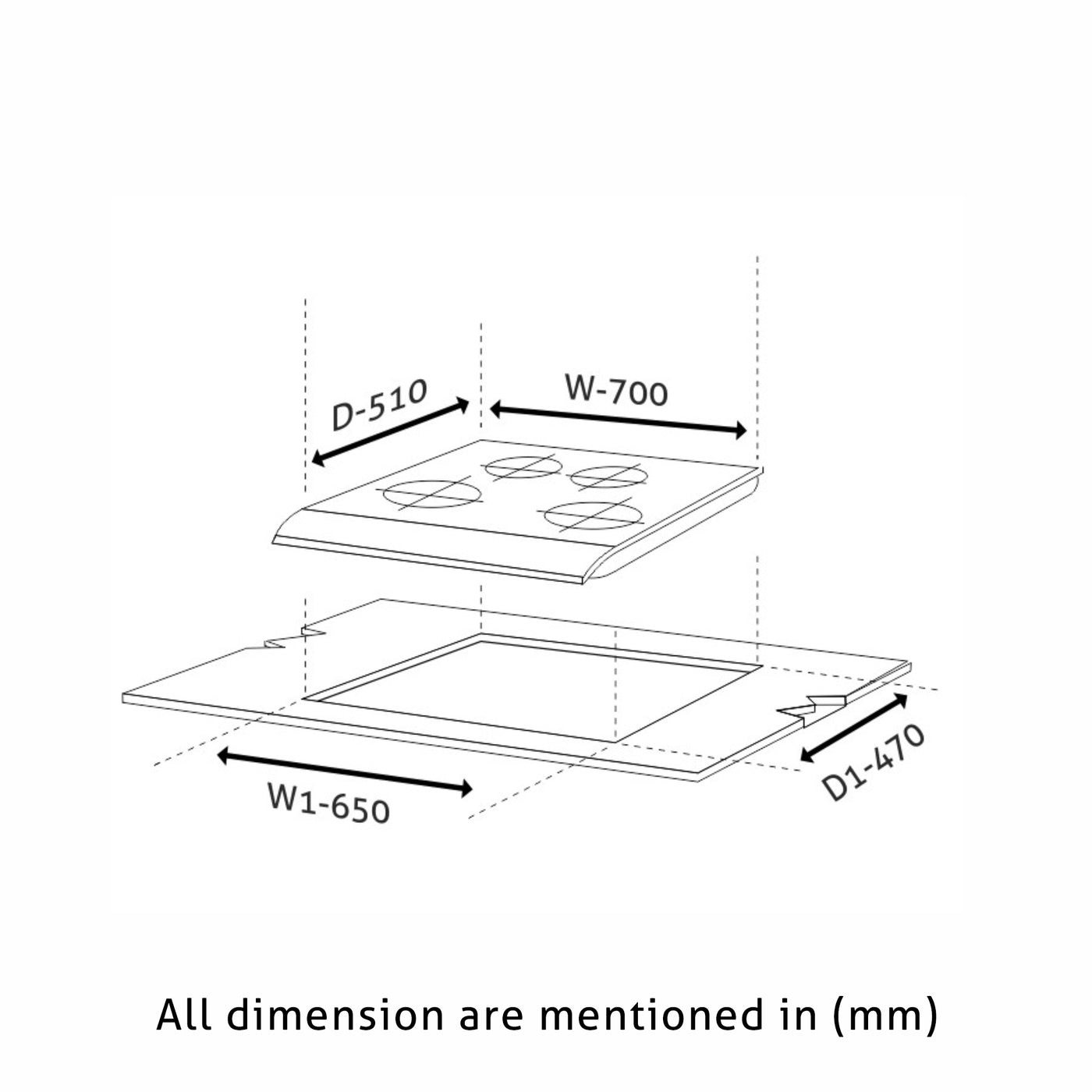 Buy 4 Burner Built In Glass Gas Hob At Best Prices Glen — Glen