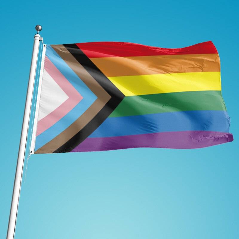 Outdoor 3x5ft Lgbtqia Rainbow Progress Pride Flag Rose Gold Co Shop