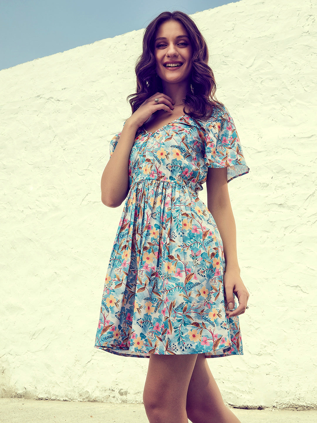 Athena Floral Print Crepe Fit And Flare Dress Athena Lifestyle