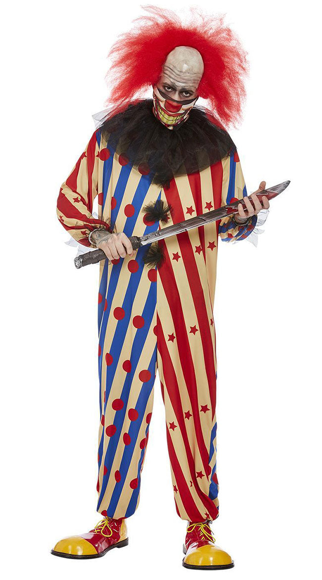 Mens Creepy Clown Costume Mens Clown Costume