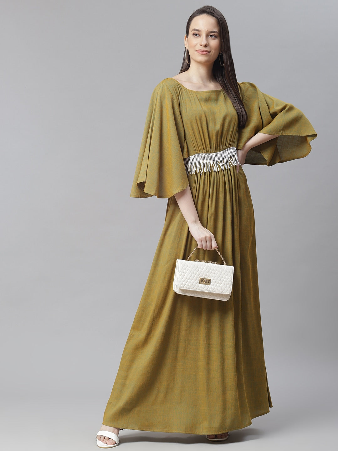 Mustard Yellow Ethnic Maxi Dress Dss Cottinfab Ltd