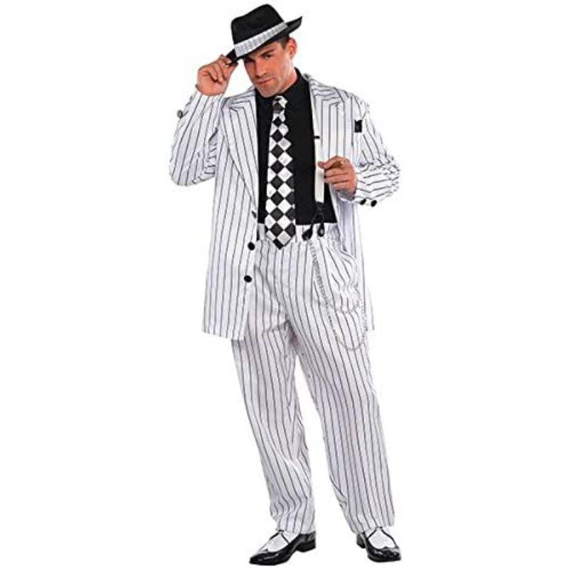 Adult Mens Pinstripe Pimp Daddy Gangster Fancy Dress Costume Party