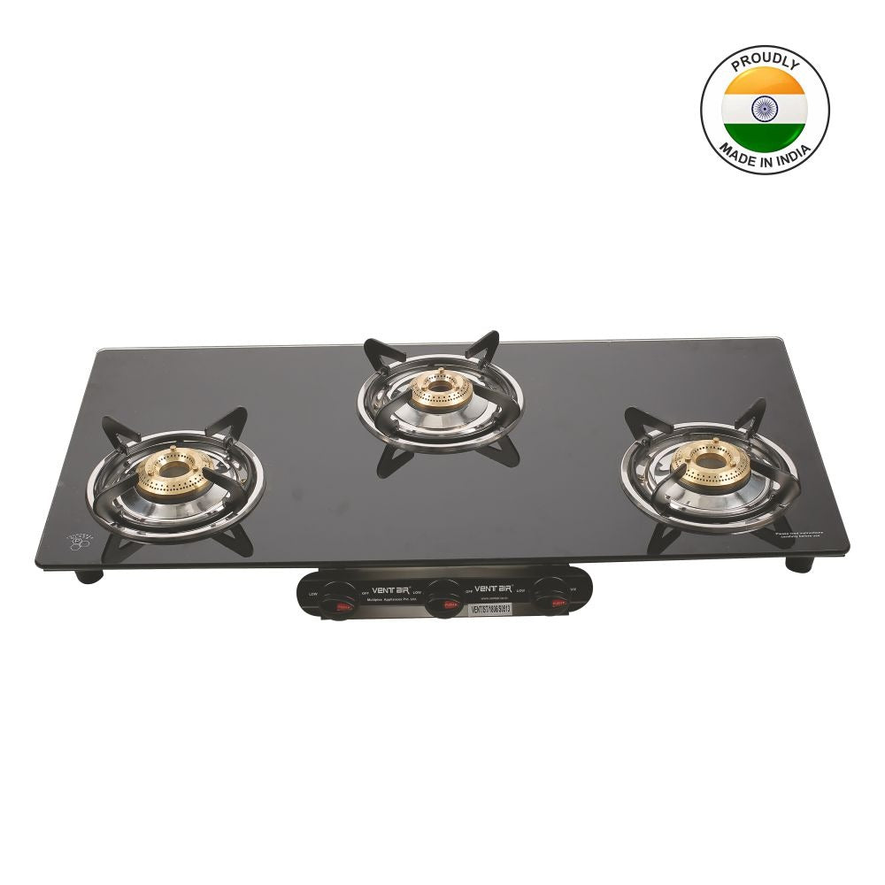 Ventair Unik 3b Frameless Glass Gas Stove 3 Burner Best In India