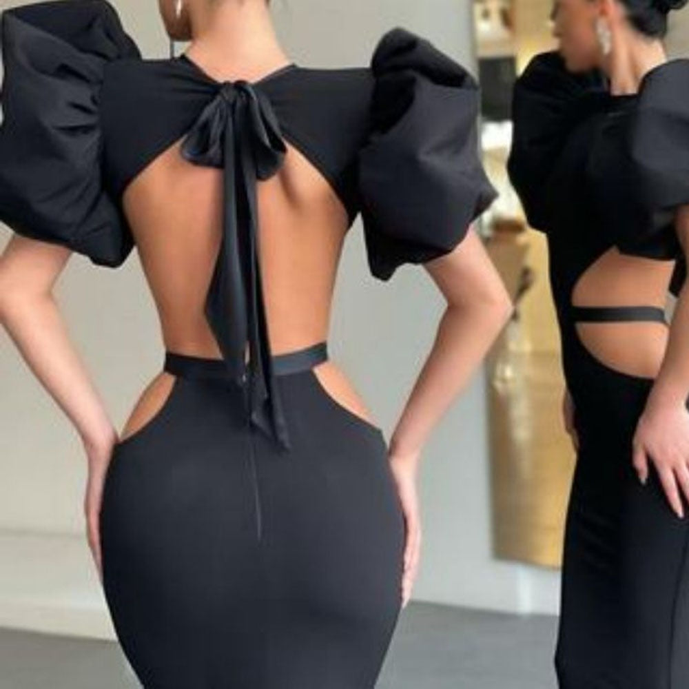 Women Formal Cut Out Backless Evening Dress Tookutecrochet