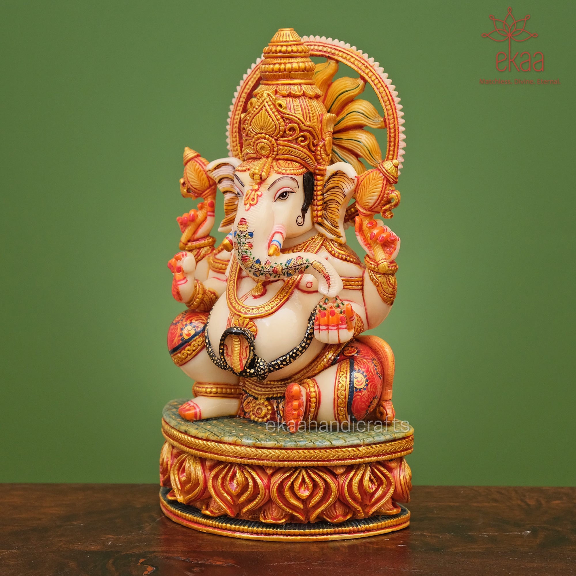 9 Lord Ganesha Statue In Marble Dust Ekaa Handicrafts