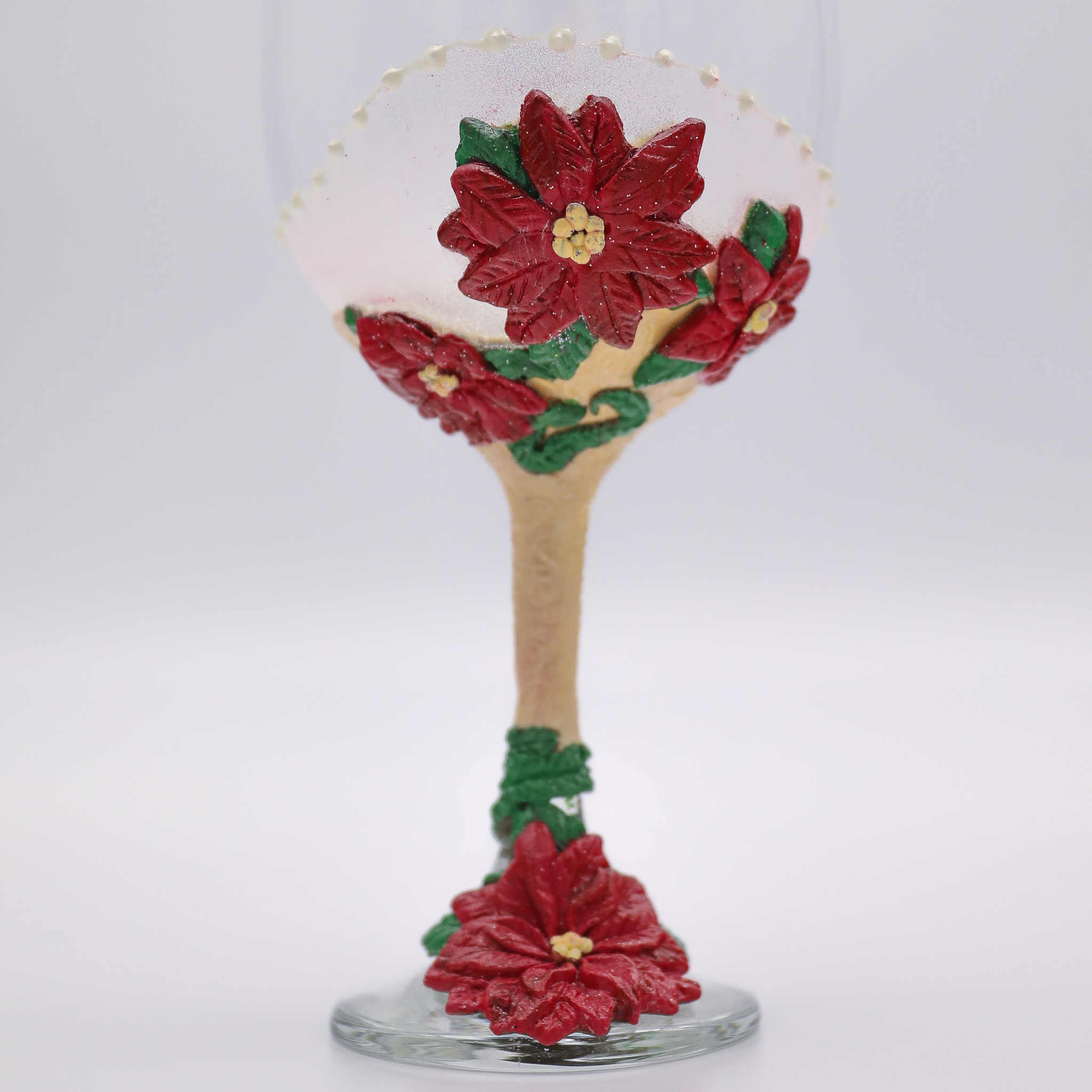 Poinsettia Wine Glass Set Darees Designs Darees Designs