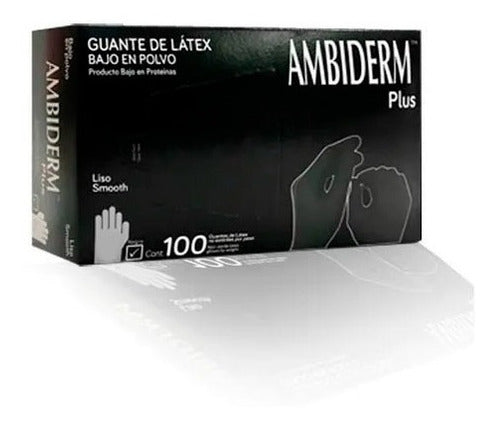 Guante Latex Negro Ambiderm Plus Caja Con 100 Talla Mediana— Abonitosmx