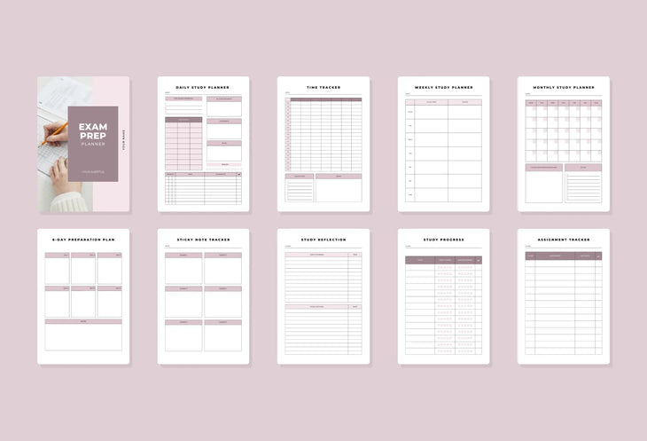 Exam Preparation Planner Canva Template A4 Size Ladystrategist Shop