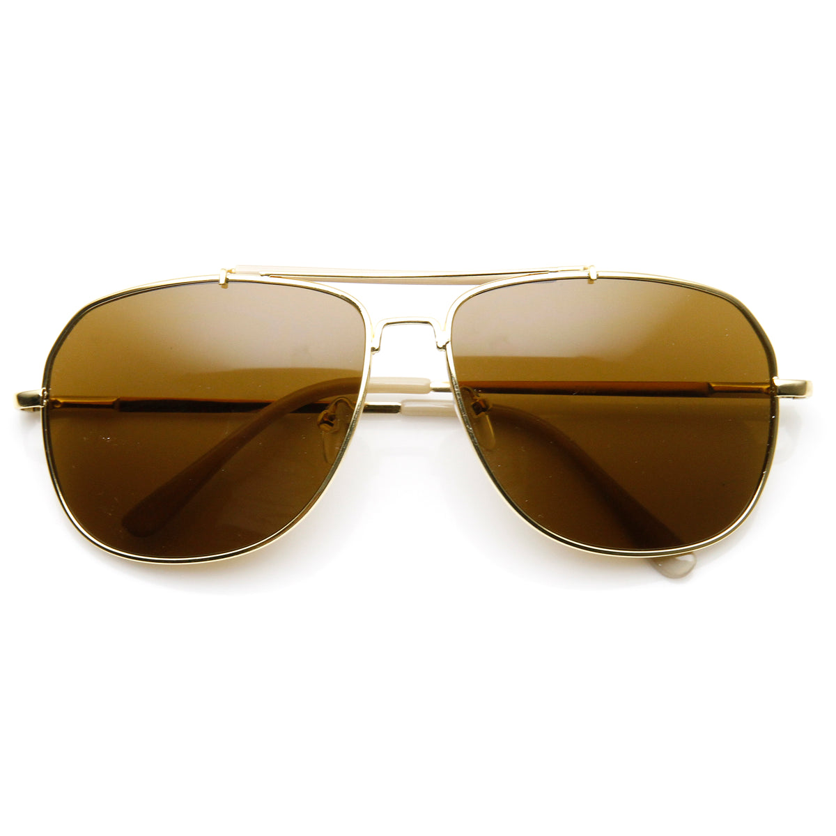 Classic Square Full Metal Frame Crossbar Aviator Sunglasses Sunglassla