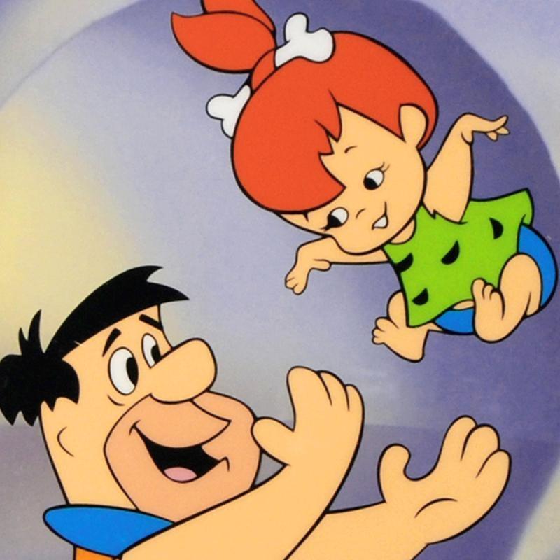 Fred Tossing Pebbles Hanna Barbera Animation Sericel With Background