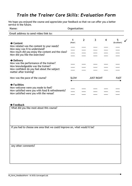 How To Design A Course Feedback Form Skills Converged