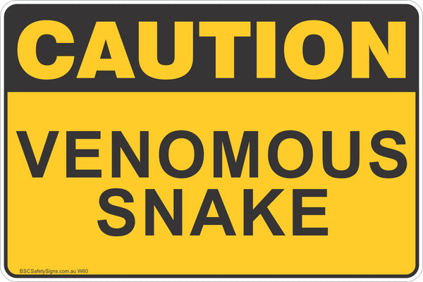 Caution Venomous Snakes Safety Sign Warning Stickers Safety Signs