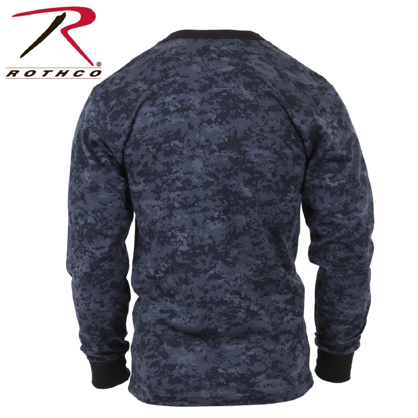 Rothco Mens Midnight Blue And Black Digital Camo Long Sleeve Camouflage